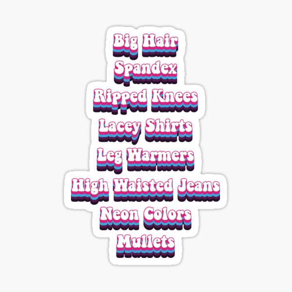 "80s Fashion" Sticker for Sale by James-Apinardo | Redbubble