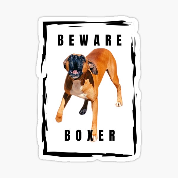 "Beware Angry Dog - Boxer" Sticker for Sale by MediaPetBrazil | Redbubble