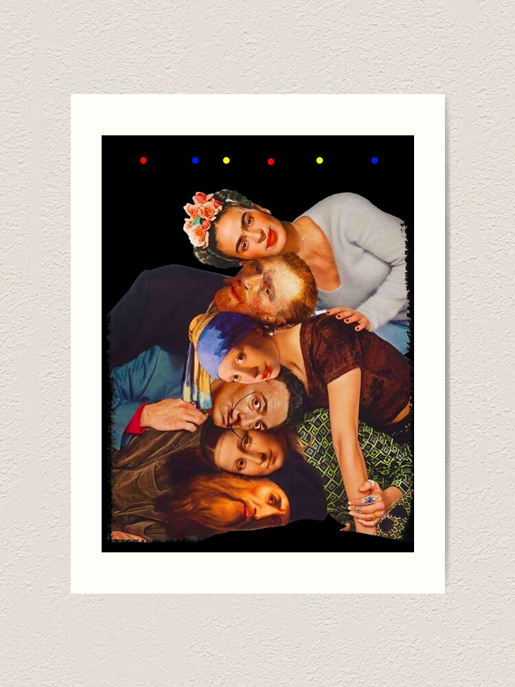 "Frida-Kahlo-Van-Gogh-Mona-Lisa-Dali-Salvador-Friends " Art Print for ...