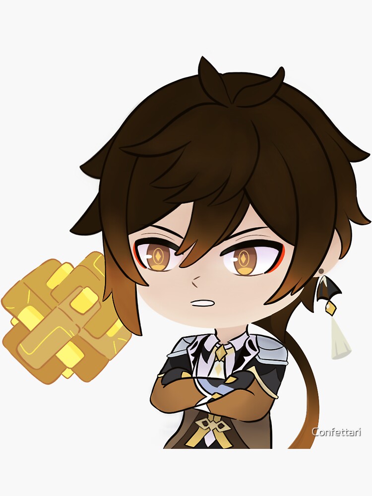 "Zhongli chibi fanart" Sticker for Sale by Confettari | Redbubble
