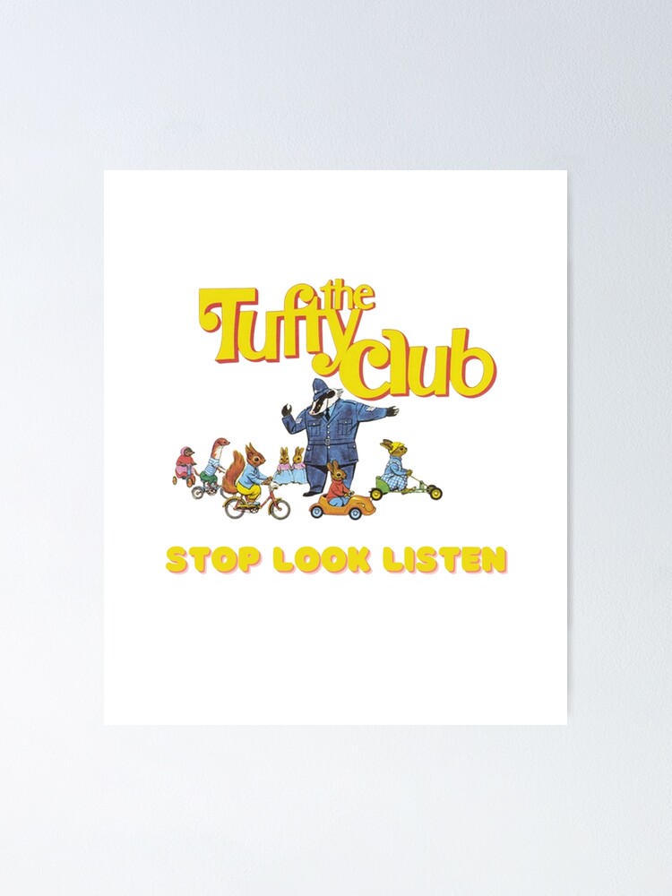 "Tufty Club, vintage UK road safety, stop look listen retro" Poster for ...