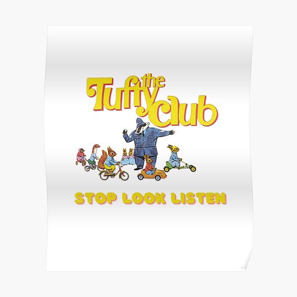 "Tufty Club, vintage UK road safety, stop look listen retro" Poster for ...