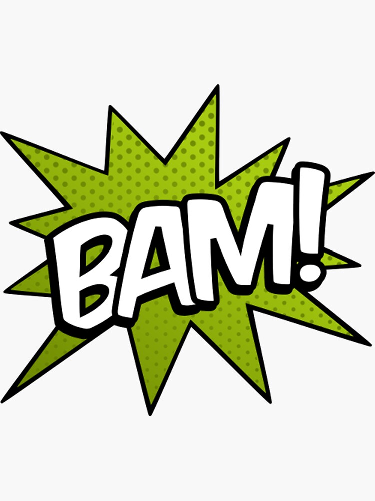 "Bam T-ShirtBam - Funny Retro Comic Book Saying" Sticker for Sale by ...