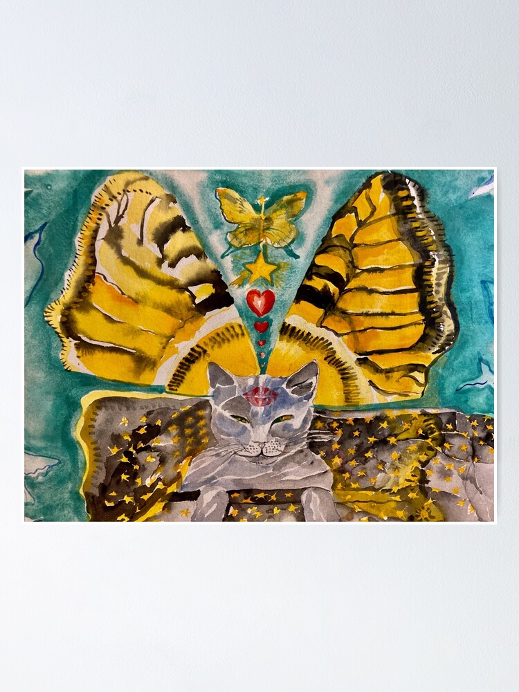 "Best Sympathy Kitty Card-Cat Mat- Letting go of Star-" Poster for Sale ...