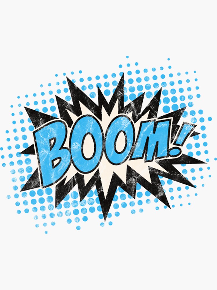 "Boom T-ShirtBoom comic book explosion kaboom retro vintage" Sticker ...
