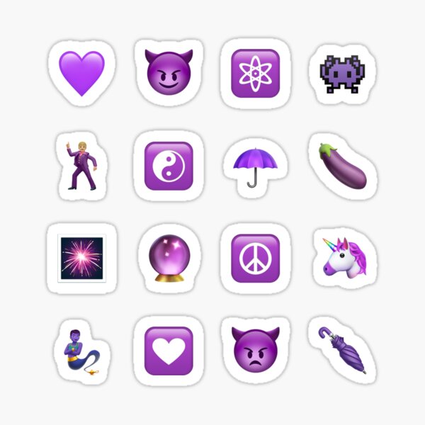 "Purple Apple Emoji Pack" Sticker for Sale by PathfinderCP | Redbubble