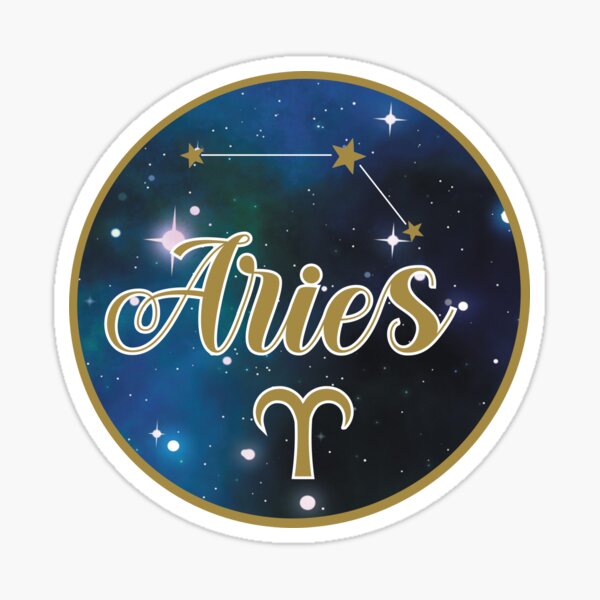 "Aries Zodiac Sign - cute Aries lettering" Sticker for Sale by MAPELPOD ...
