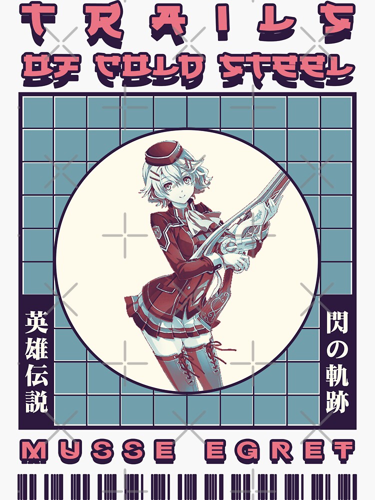 "TRAILS OF COLD STEEL - MUSSE EGRET" Sticker for Sale by AZURESIEGFRIED ...