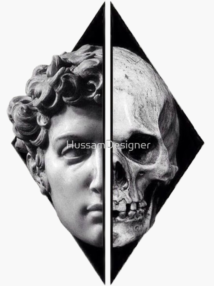 "Skull and david statue" Sticker for Sale by HussamDesigner | Redbubble