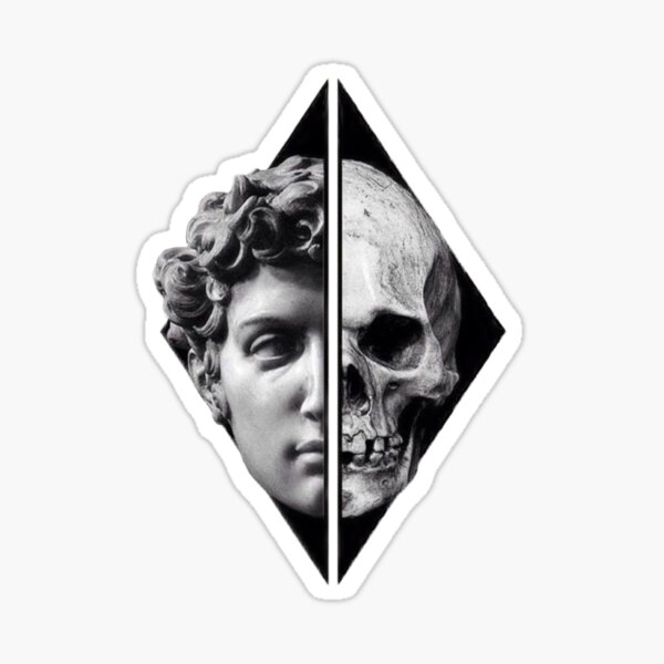 "Skull and david statue" Sticker for Sale by HussamDesigner | Redbubble