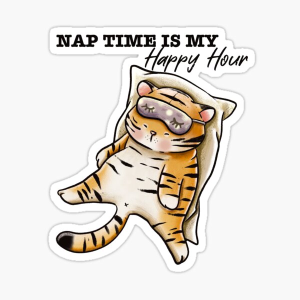 "TIGER NAP TIME" Sticker for Sale by Chilliezgraphy | Redbubble