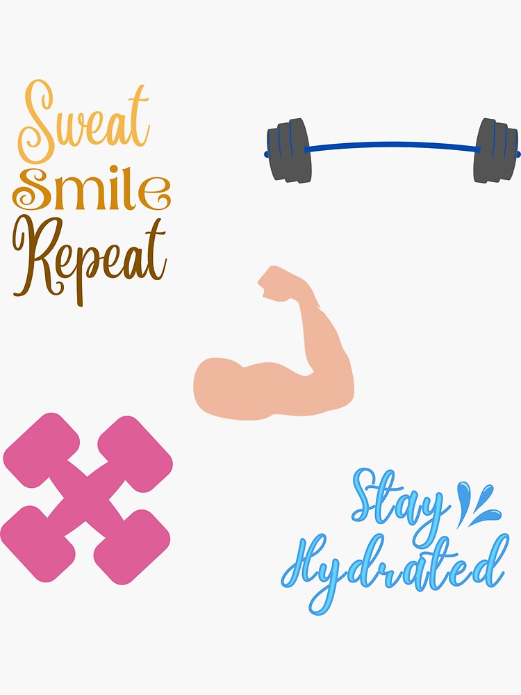 "Fitness Workout Sticker Pack " Sticker for Sale by BelovedB | Redbubble
