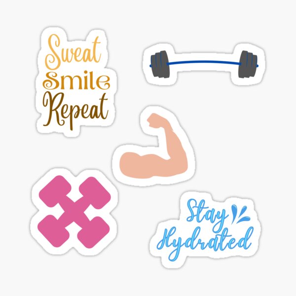 "Fitness Workout Sticker Pack " Sticker for Sale by BelovedB | Redbubble