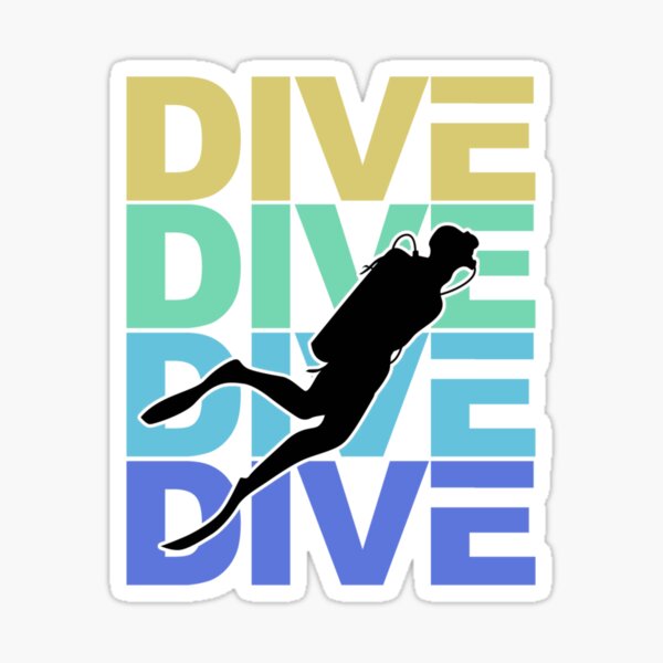 "Dive Scuba Reef Diving Snorkeling Diver Vintage" Sticker for Sale by ...