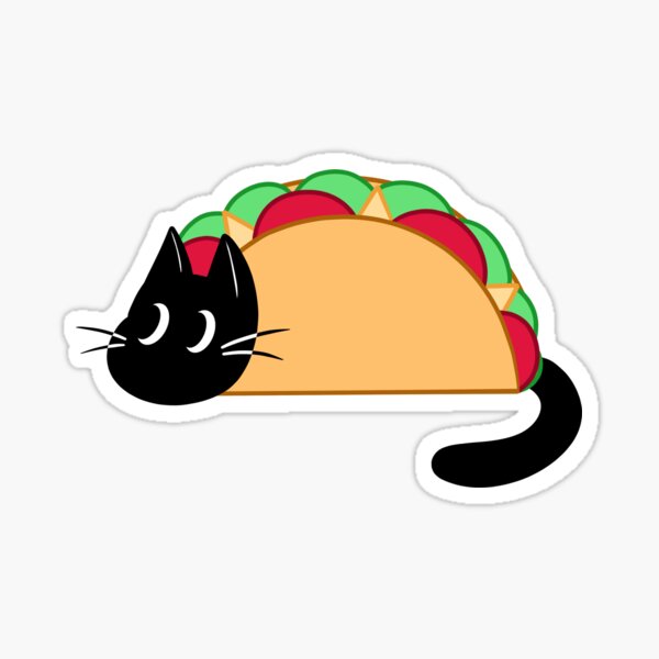 "Cute Taco Cat " Sticker for Sale by umi-art-shop | Redbubble