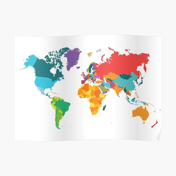 Póster «mapa del mundo coloreado» de The-Armour | Redbubble