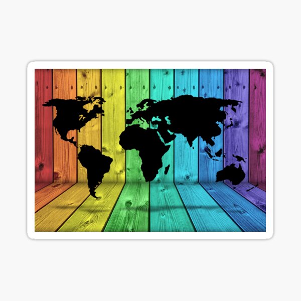 "map of the world colored" Sticker for Sale by The-Armour | Redbubble