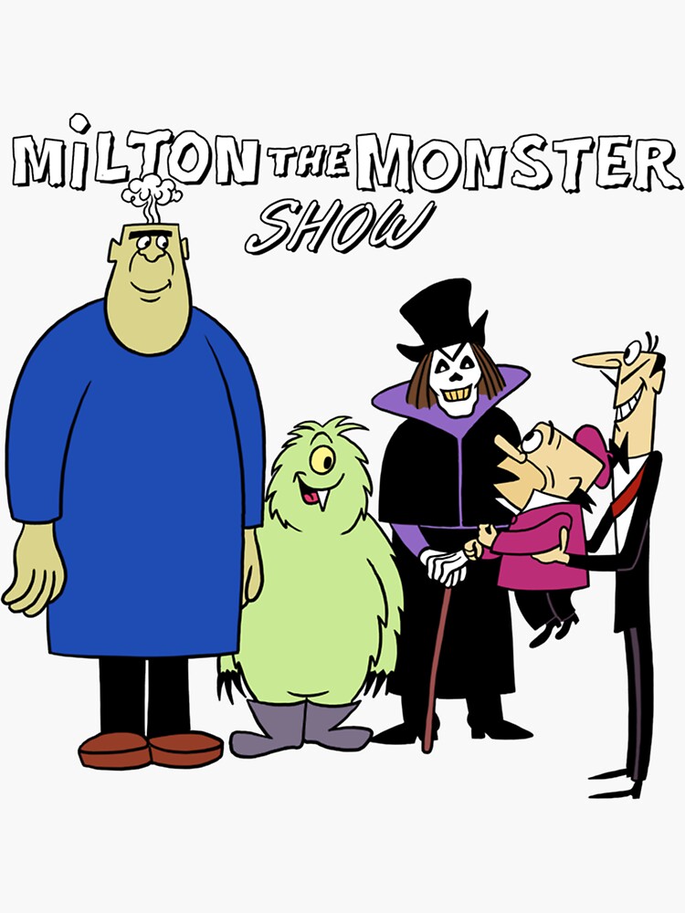 Pegatina «Personajes y logotipo de Milton the Monster Show de los años ...