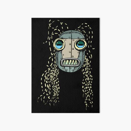 "Nomad robot mask with hair made of lots of cables " Art Board Print ...