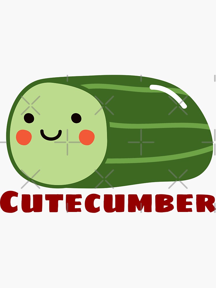 "Cutecumber - Cute Cucumber Pun" Sticker for Sale by allthingspunny ...