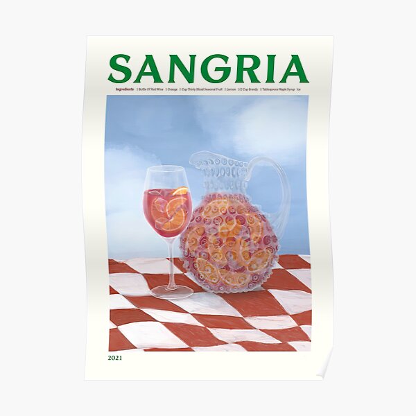 "The Cocktail Sangria Drink 2021" Poster for Sale by isaiasbays | Redbubble