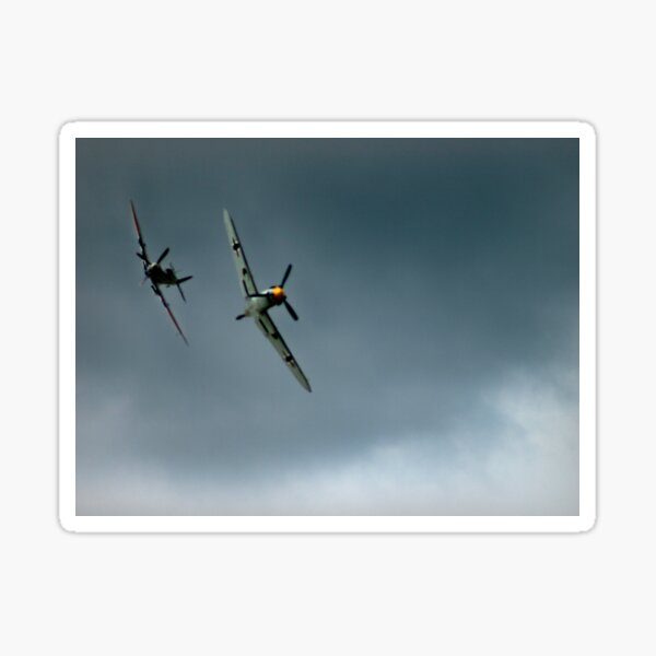 " Spitfire Attack on Messerschmitt " Sticker by Knobrot | Redbubble