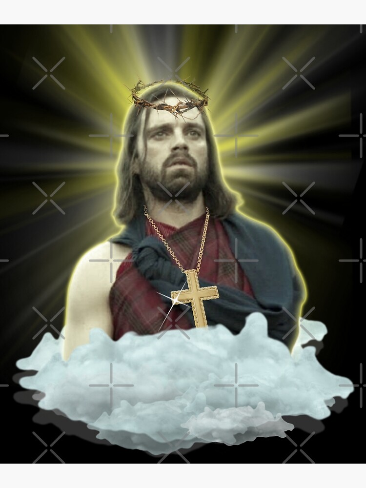 "Sebastian Stan as Jesus - Bucky Barnes" Art Print for Sale by ...