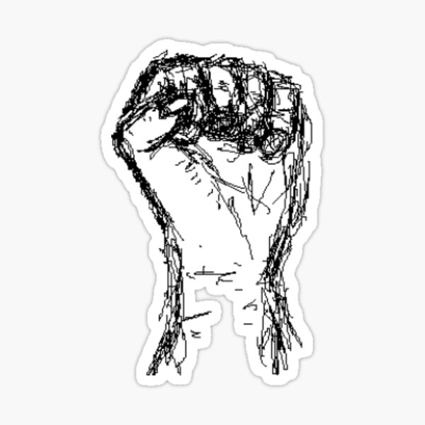 "A clenched hand and five fingers" Sticker for Sale by GOSproject ...