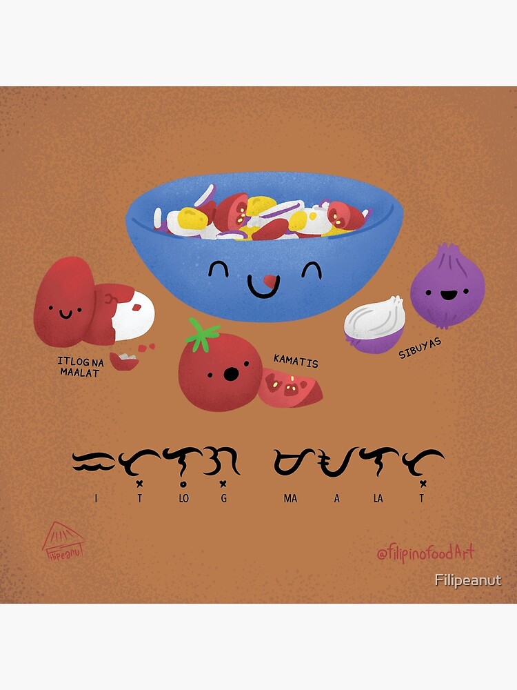 "Itlog Maalat oder gesalzener Eiersalat mit Baybayin Filipino Food Art ...