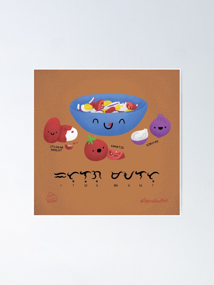 "Itlog Maalat oder gesalzener Eiersalat mit Baybayin Filipino Food Art ...