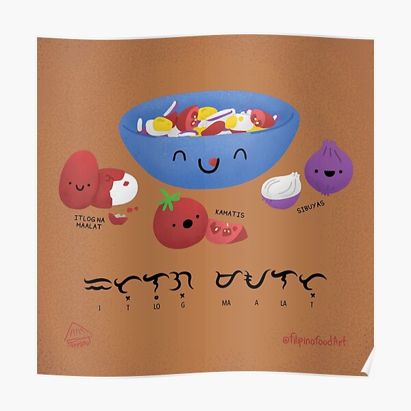 "Itlog Maalat oder gesalzener Eiersalat mit Baybayin Filipino Food Art ...