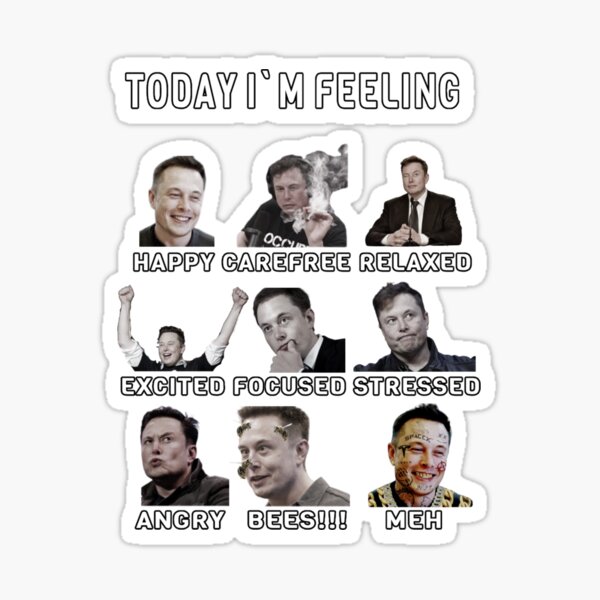 "Elon Musk - Funny Feelings" Sticker for Sale by PAFDesign | Redbubble
