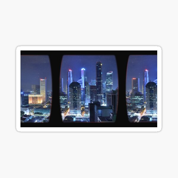 "City View, Blue Sky Design Art" Sticker for Sale by DesignAMH | Redbubble