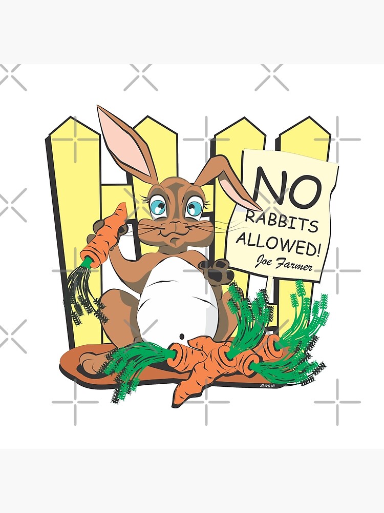 "NO Rabbits Allowed!" Throw Pillow for Sale by MontanaJack | Redbubble