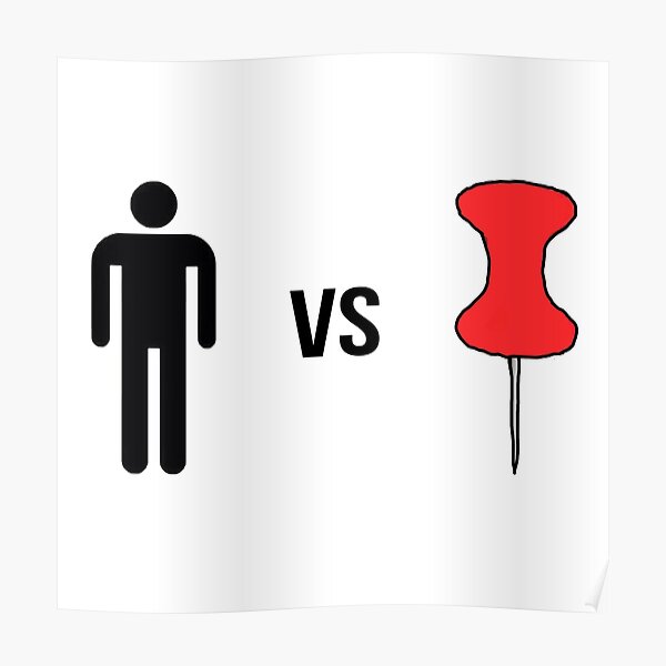 "Man Vs Pin - Threadbanger" Poster for Sale by lewbarberdesign | Redbubble