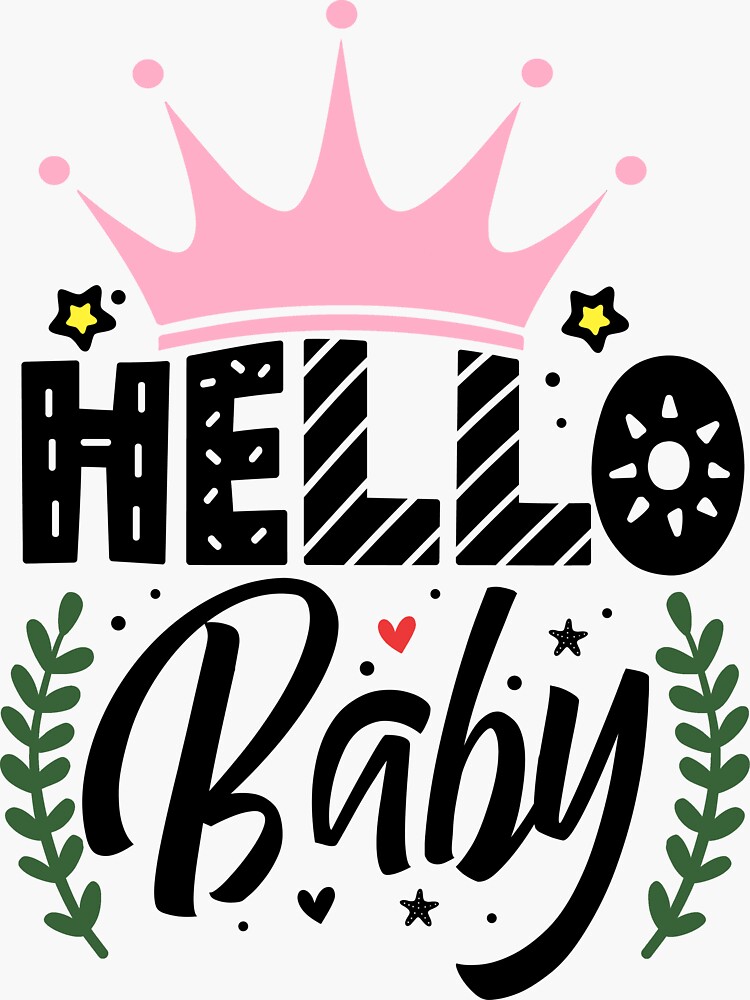 "HELLO BABY (pink)" Sticker for Sale by GujjuChe | Redbubble