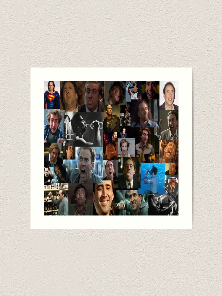 "Nicolas Cage Pattern - Nicholas Cage - Nick Cage Nic Cage" Art Print ...