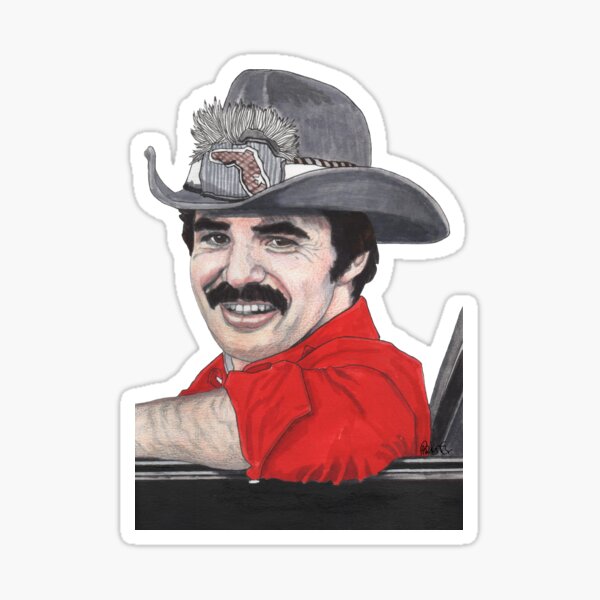 "The Bandit, Burt Reynolds" Sticker for Sale by babyhead72 | Redbubble