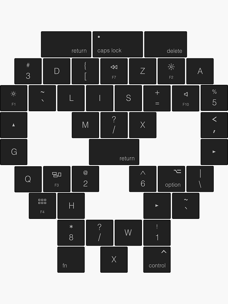 "Keyboard keys Skull " Sticker for Sale by zahirshop | Redbubble