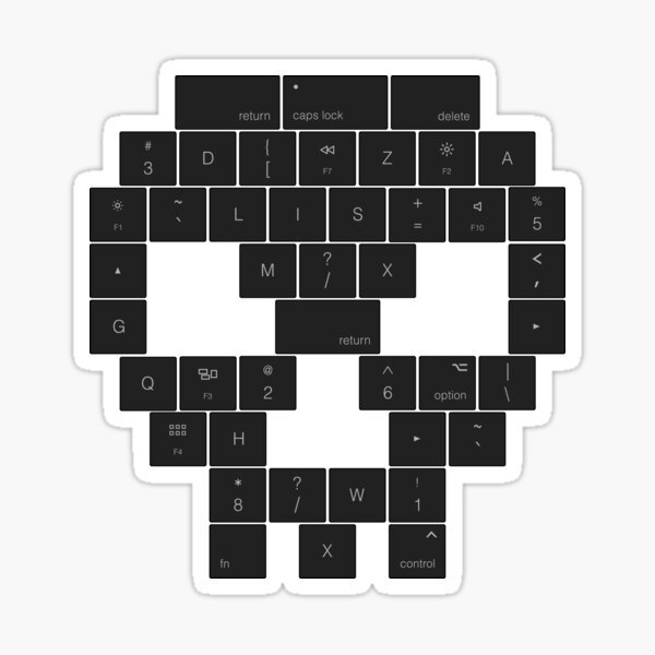 "Keyboard keys Skull " Sticker for Sale by zahirshop | Redbubble