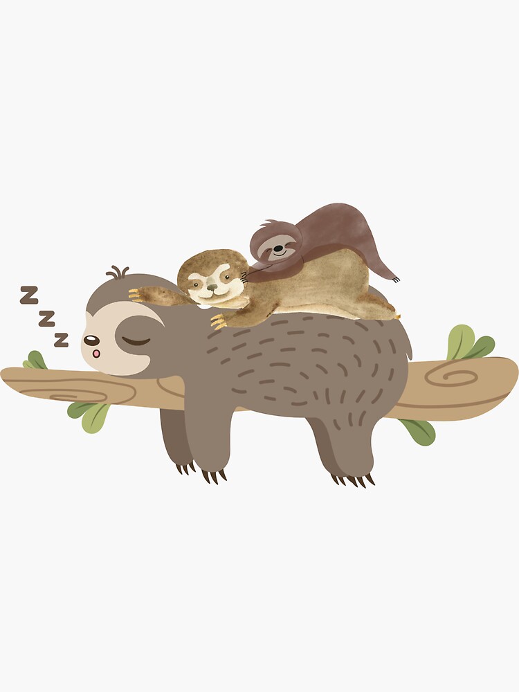 "Sloth Stack" Sticker for Sale by theonlineoasiss | Redbubble