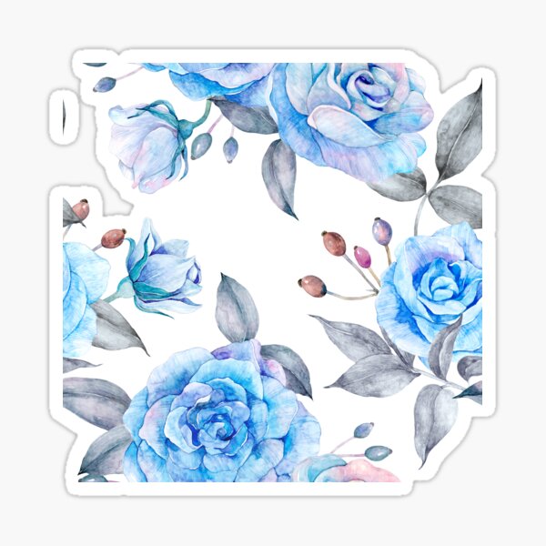 "blue roses" Sticker for Sale by KatisDesign | Redbubble