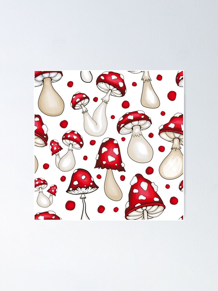 Póster «Hongos rojos Amanita muscaria Hongos, Hongos y Hongos» de ...