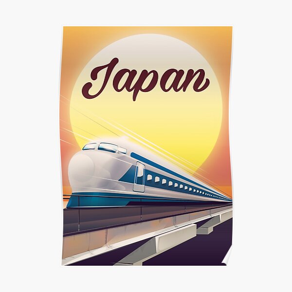 "Japan Bullet Train travel poster " Poster for Sale by vectorwebstore ...