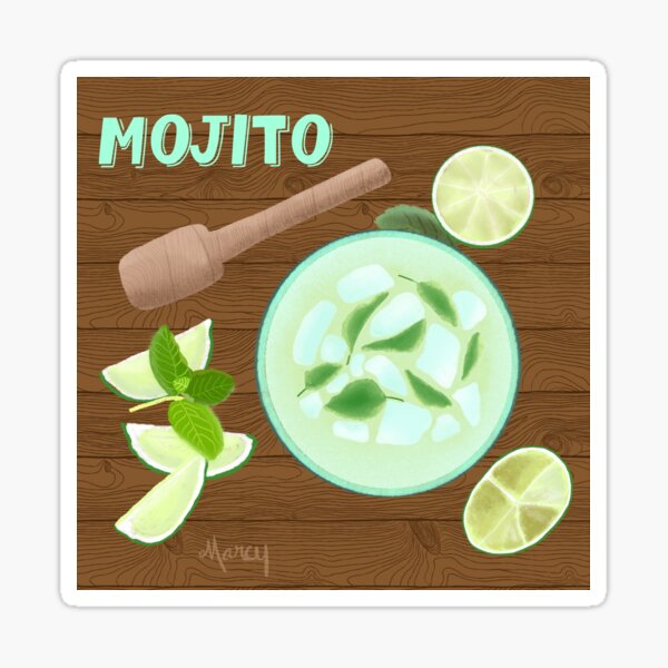 "Mojito" Sticker for Sale by MarcyBrennanArt | Redbubble