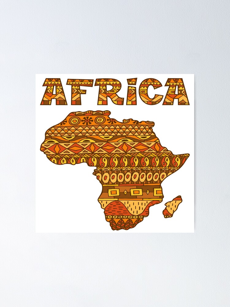 "Map of Africa Symbol decorative silhouette of Africa continent" Poster ...