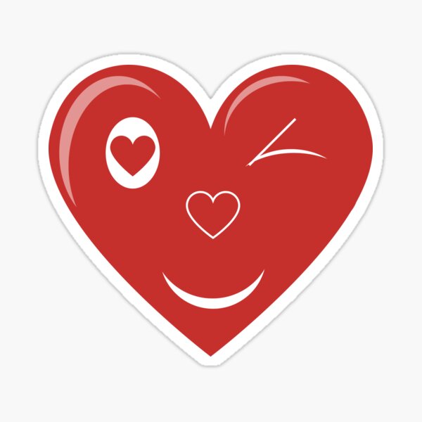 "heart winking love in the air" Sticker for Sale by bob-design1 | Redbubble