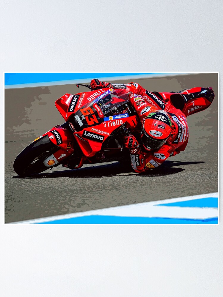 Póster «Francesco Bagnaia 2022 desinflado por una esquina 2022 acuarela ...