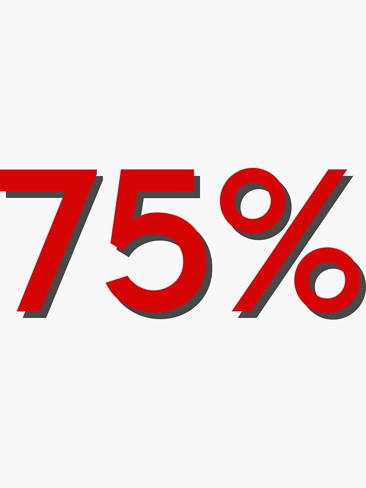 "75% percentage label vector art" Sticker for Sale by AmaHansi | Redbubble