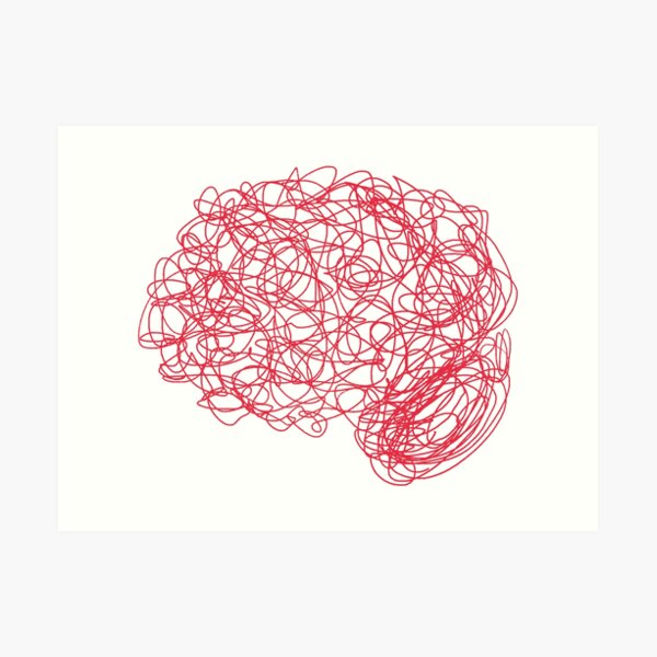 Lámina artística for Sale con la obra «Red Psychology Psych Doodle ...